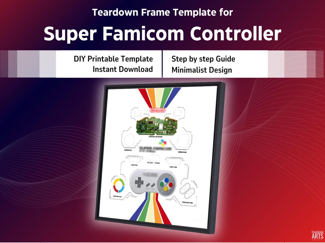Super Famicom Controller Teardown Art: DIY Template (digital Download ...