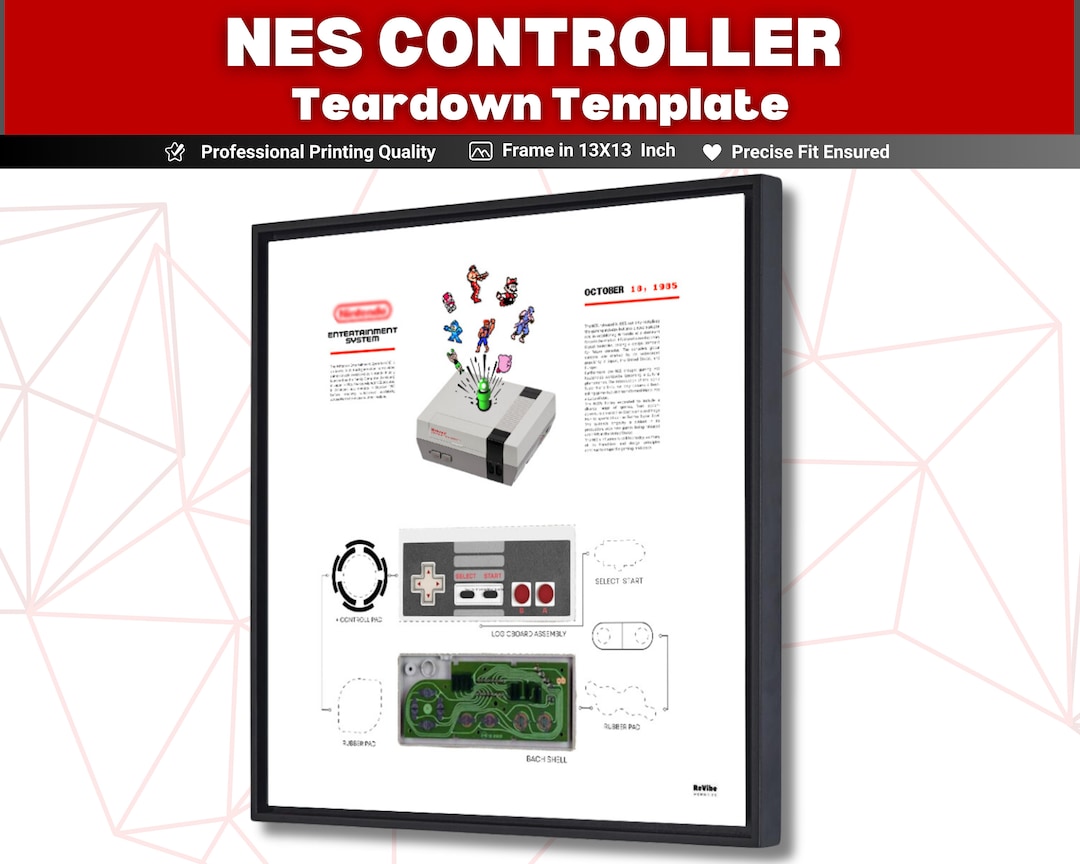 NES Controller Teardown Template Download , 1985 NES Game Console ...