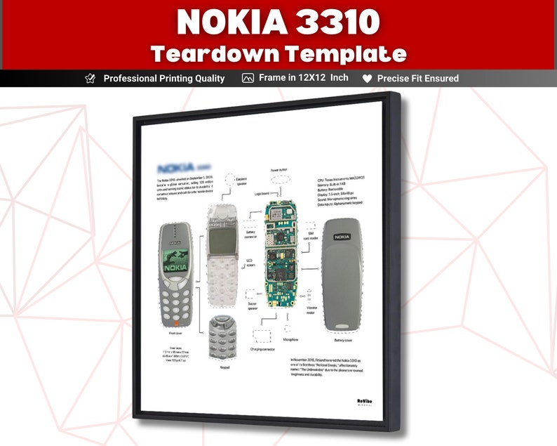 Nokia 3310 Teardown Frame Template Download , Legendary 3310 Nokia ...