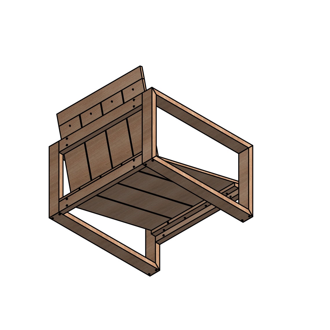 DIY Wooden Chair Plan | Parts List & Instructions - Etsy