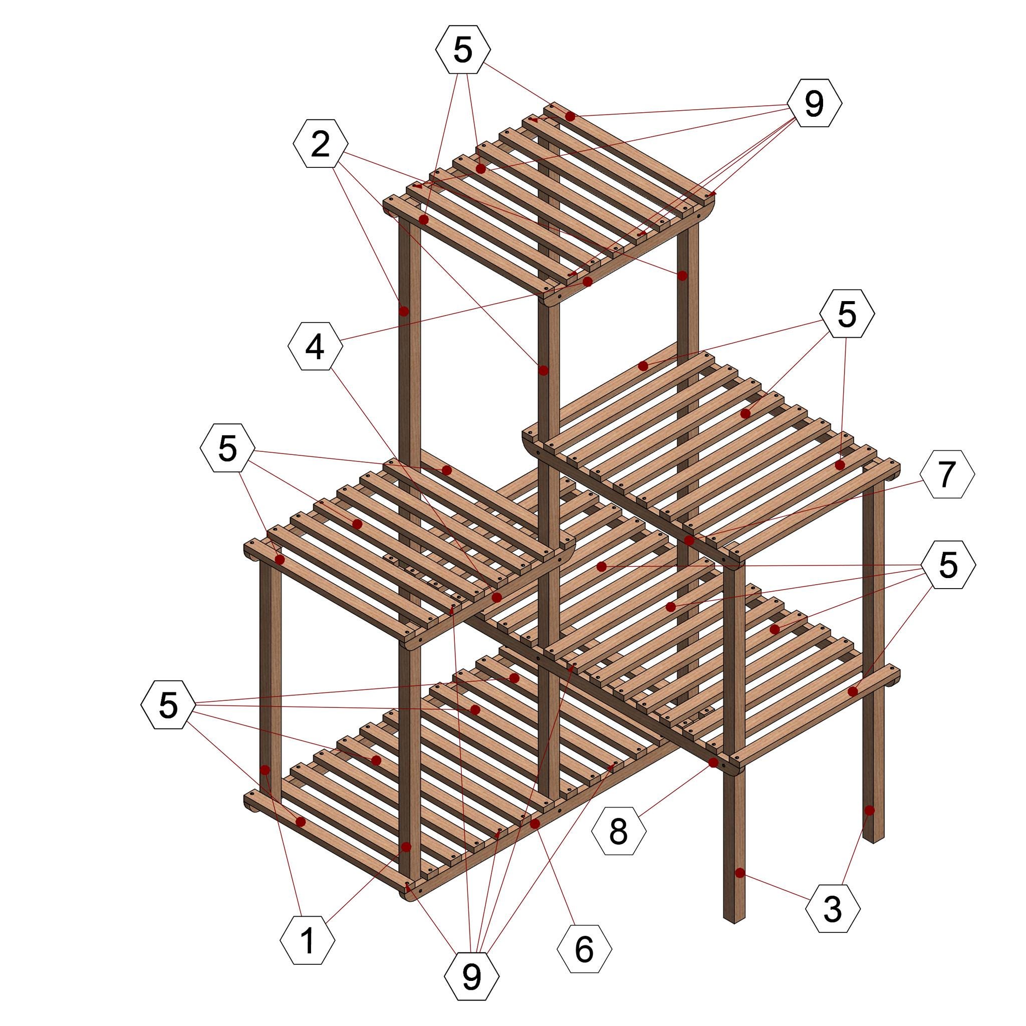 DIY Wooden Plant Stand Plans - Modern Tiered Indoor Outdoor Design - Etsy