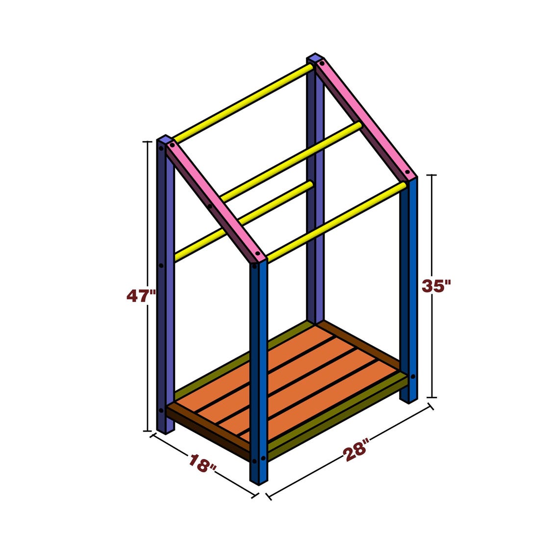 DIY Towel Rack | Wooden Towel Rack Plan | Parts List & Instructions - Etsy