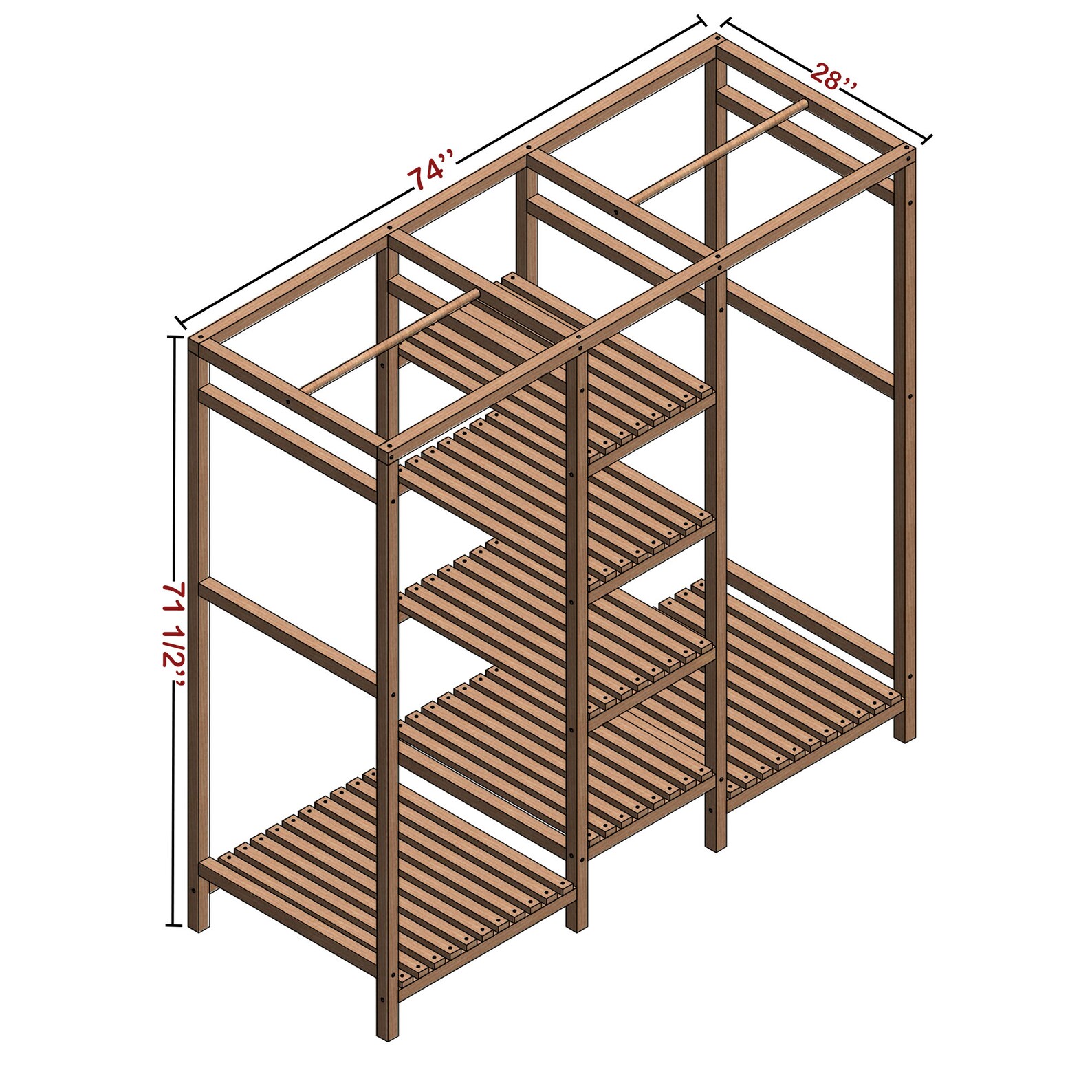 DIY Clothing Rack | Wooden Garment Rack Plan | Parts List ...
