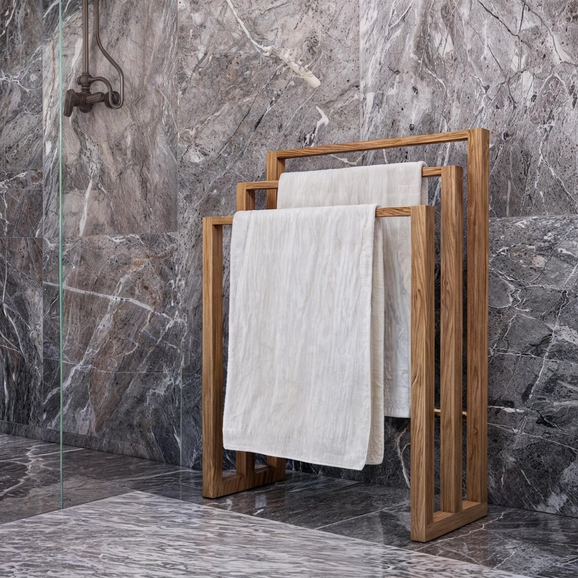 DIY Wooden Towel Rack Plans | Parts List & Instructions - Etsy