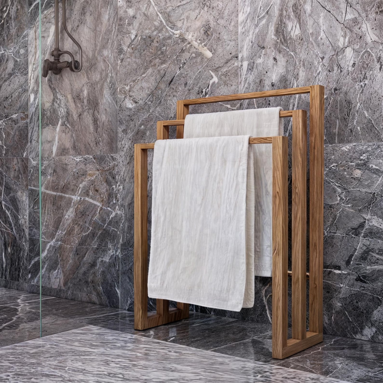 DIY Wooden Towel Rack Plans | Parts List & Instructions - Etsy