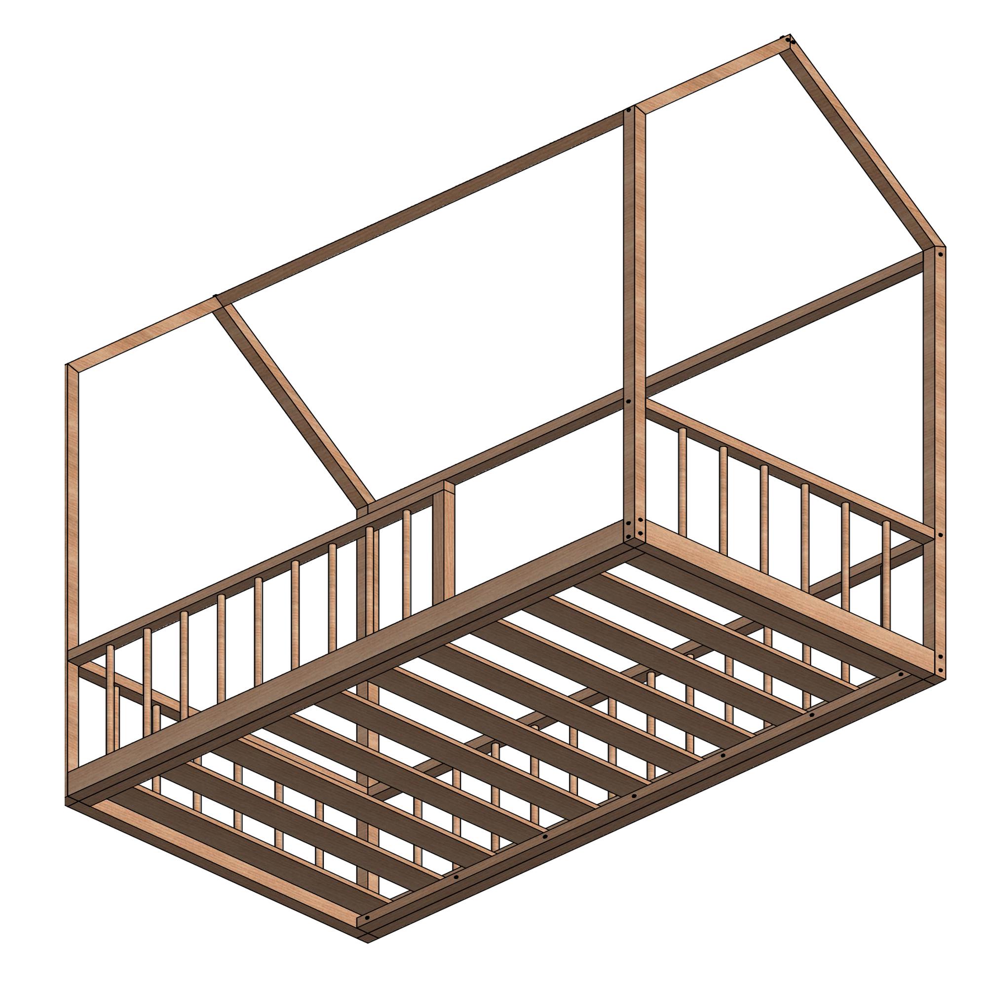 Twin Size Wooden Bed Plan | DIY Wood Bed Frame | Parts List ...