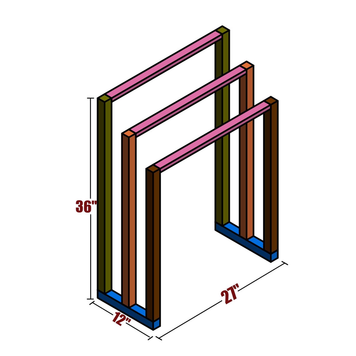 DIY Wooden Towel Rack Plans | Parts List & Instructions - Etsy