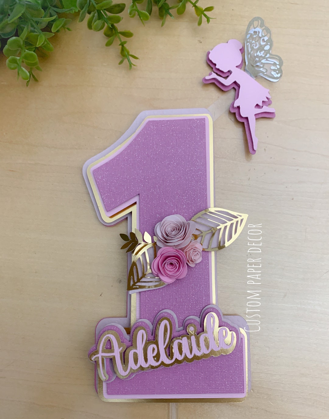 Fairy Cake Topper, Fairy Birthday, Glitter Cake Topper, Fairy Theme ...