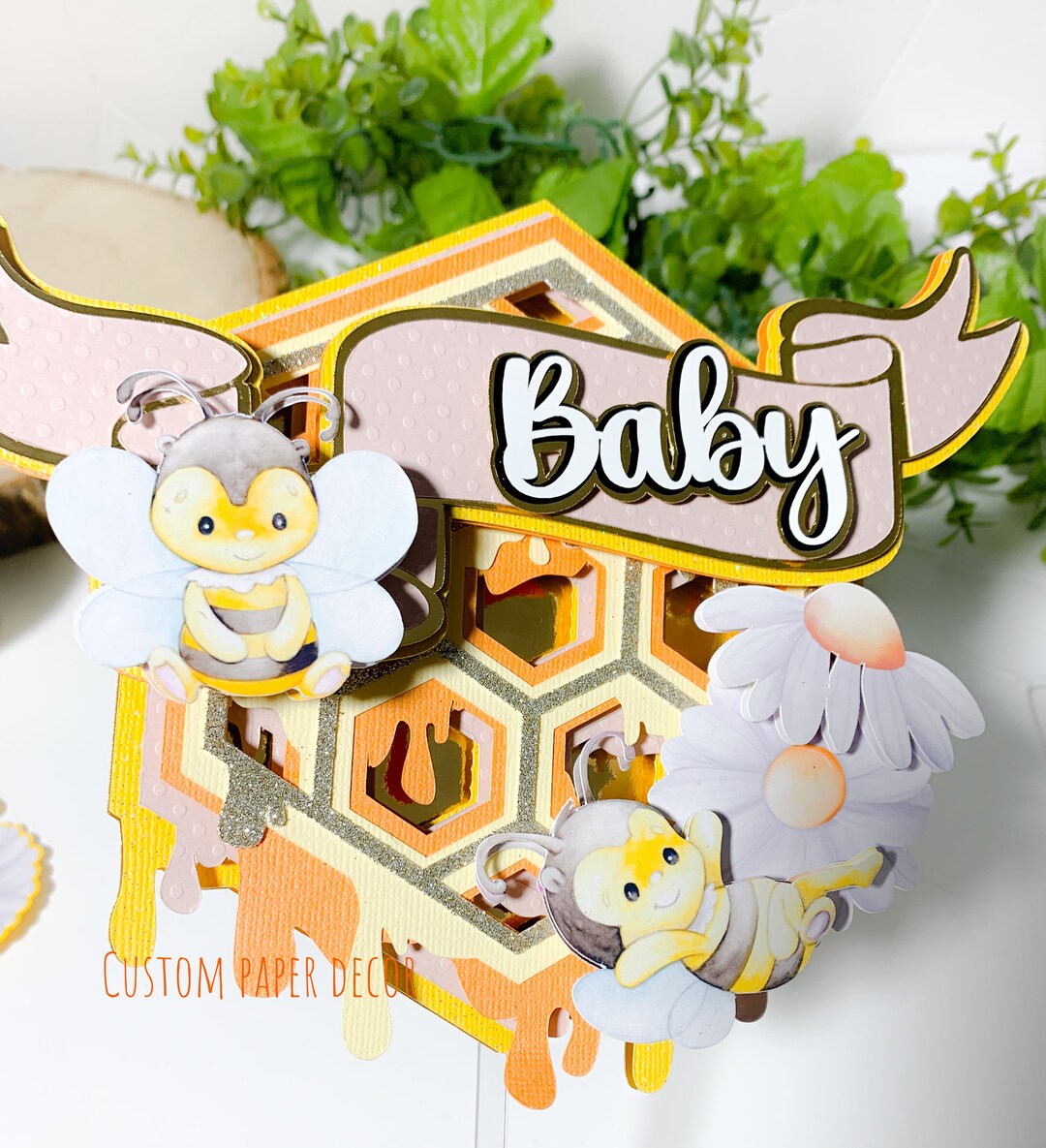 Bee Cake Topper, One Bee, What Will Baby Bee, Bee Baby Shower Cake ...