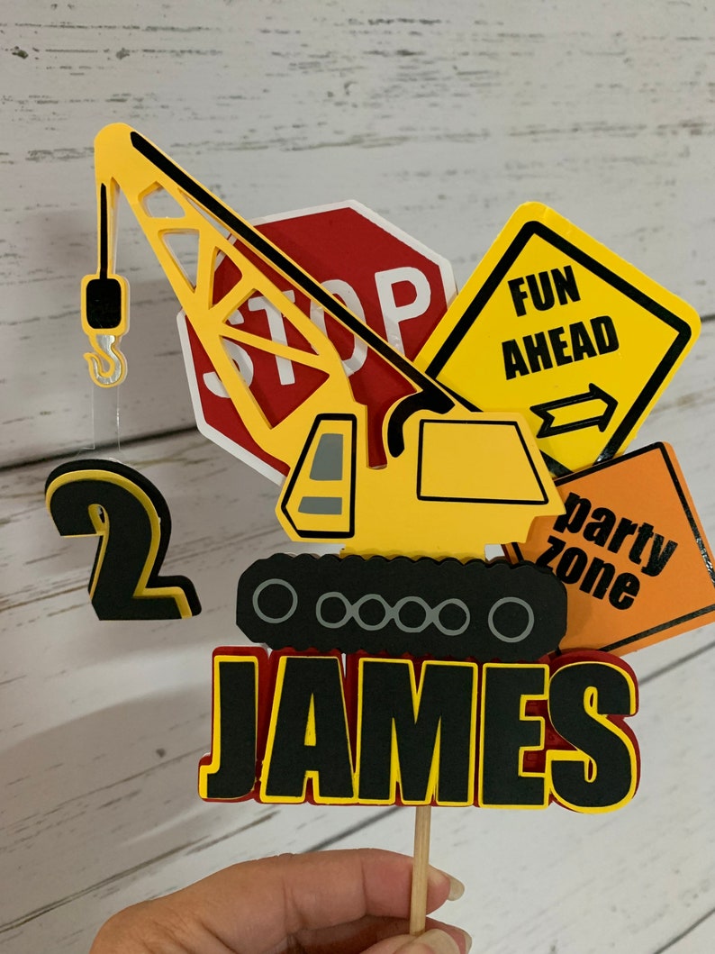 Construction Topper Construction Party Excavator Birthday - Etsy