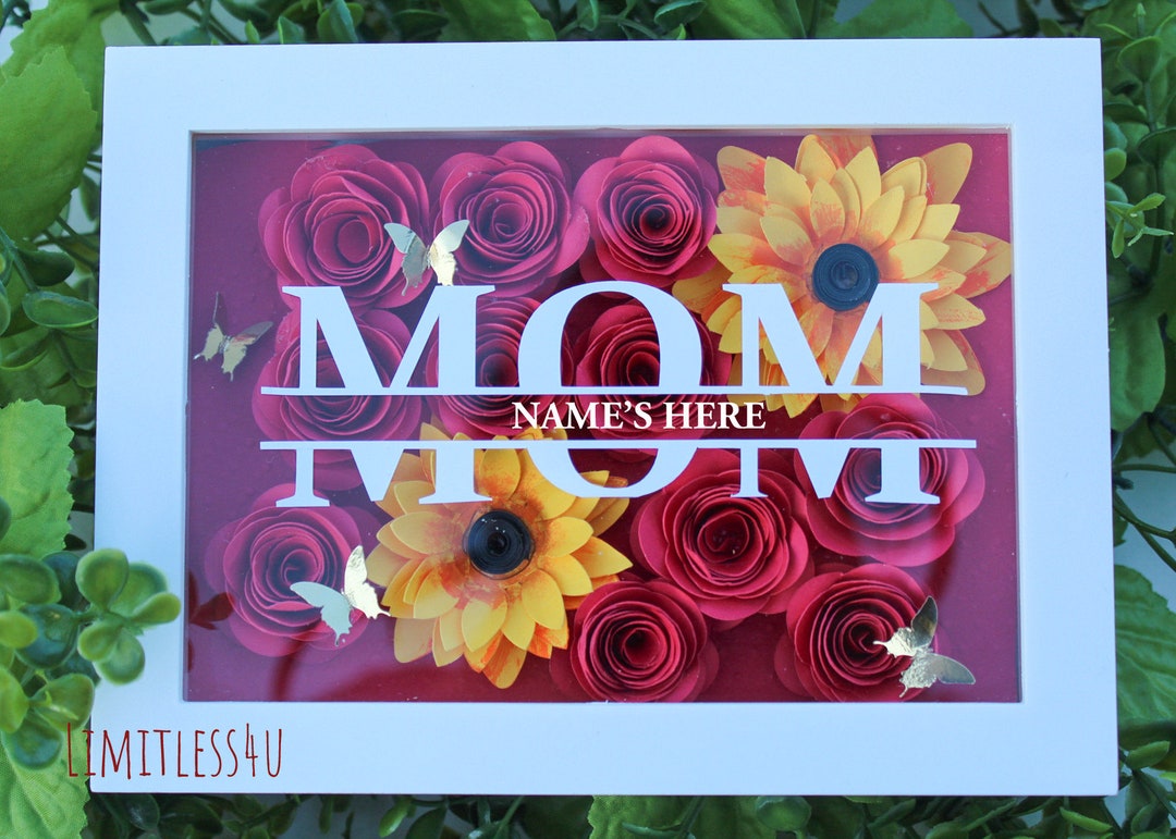 Mom Shadow Box, Flower Shadow Box, Personalized Shadow Box, Mother's ...