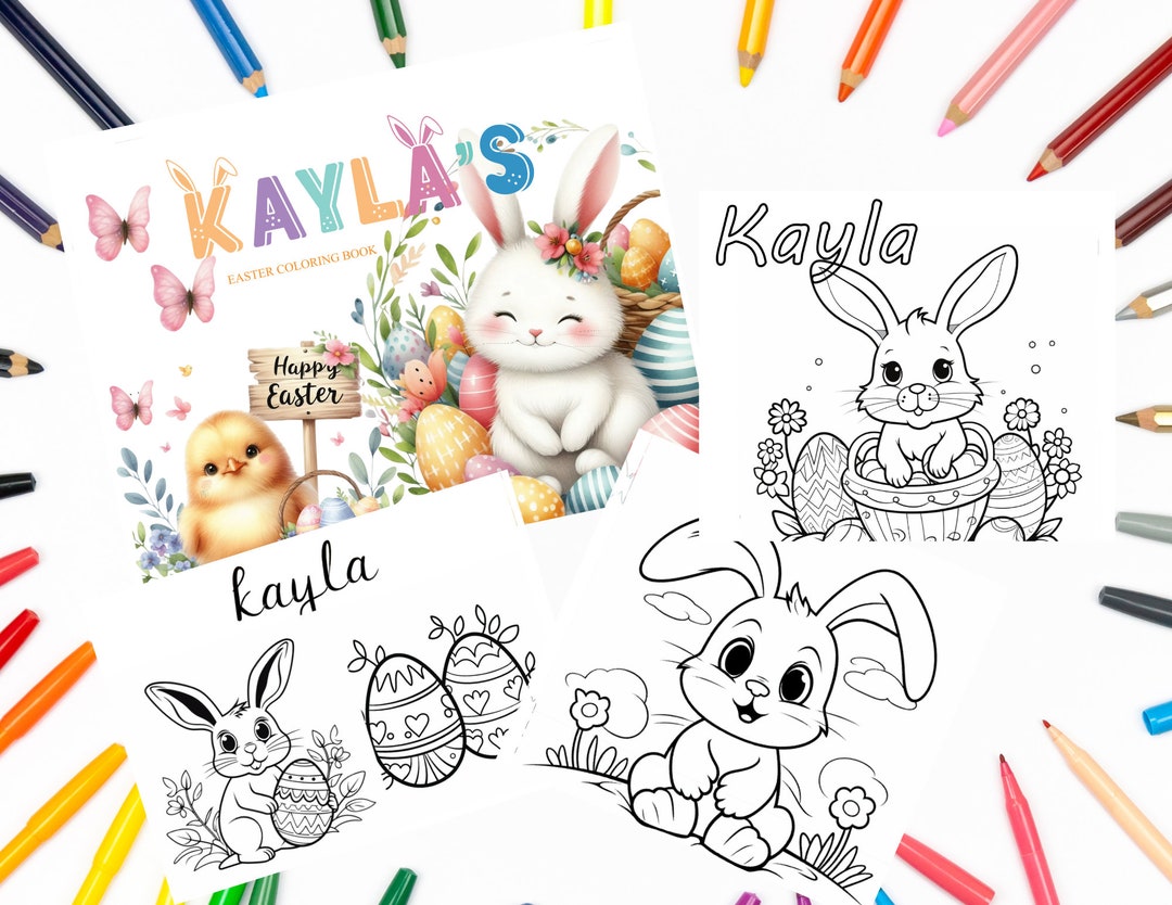 Personalized Easter Coloring Book: Bunny Theme, Custom Name - Etsy