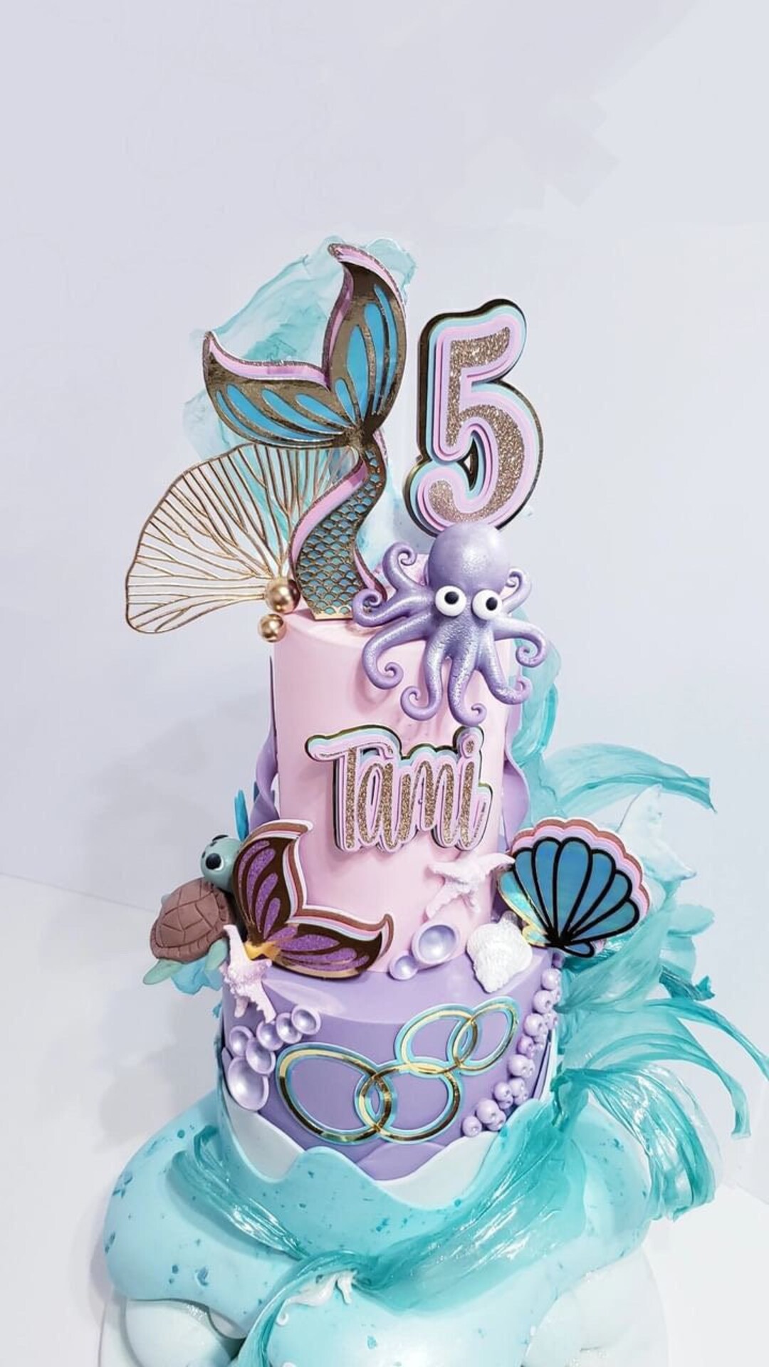 Mermaid Tail, Seashell, Mermaid Cake Topper, Mermaid Shaker Cake Topper ...