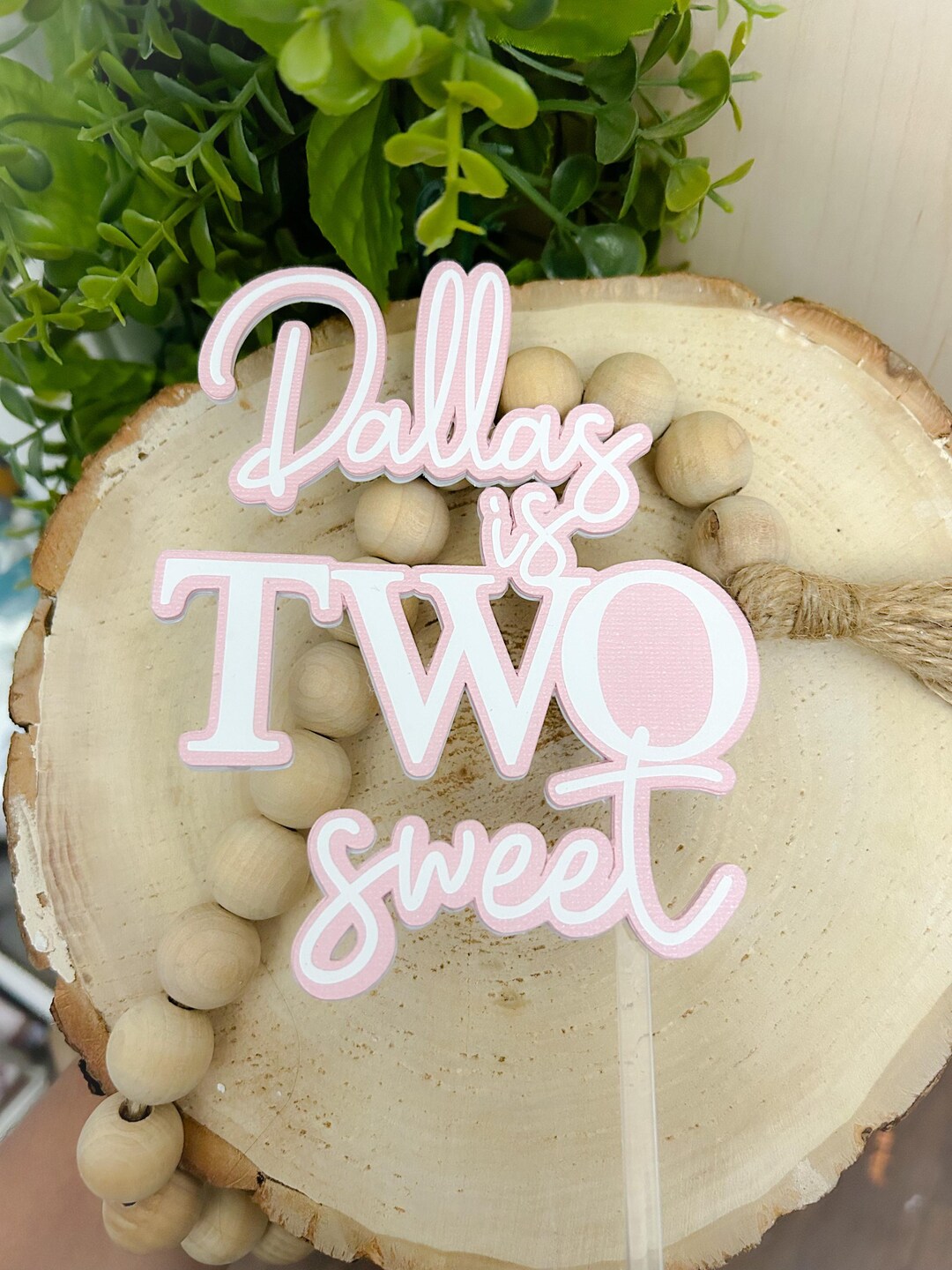 Two Sweet Cake Topper, Second Birthday Cake Topper, Cake Topper With ...