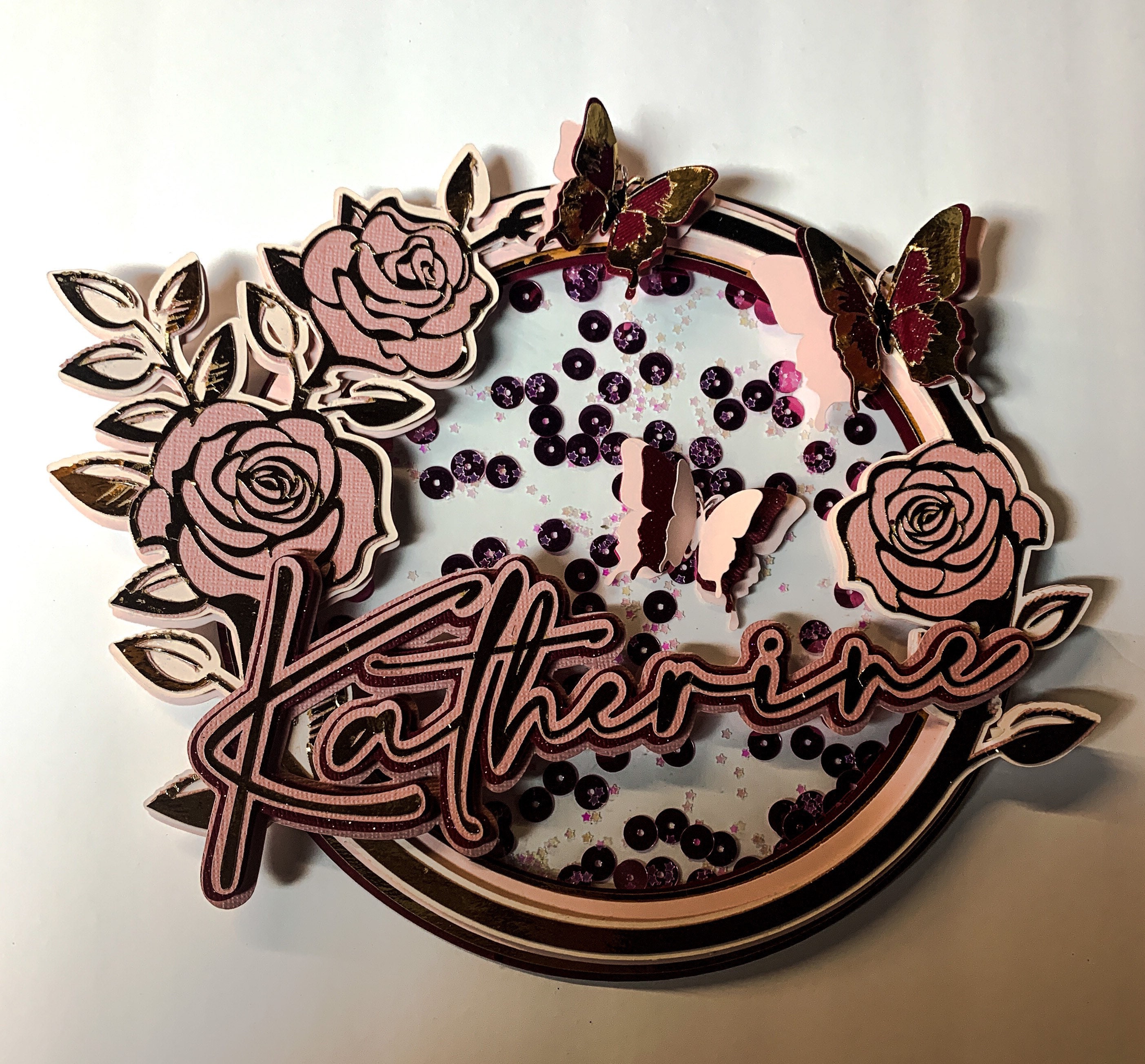 Rose Cake Topper SVG, Floral Topper Svg, Birthday Cake Topper ...