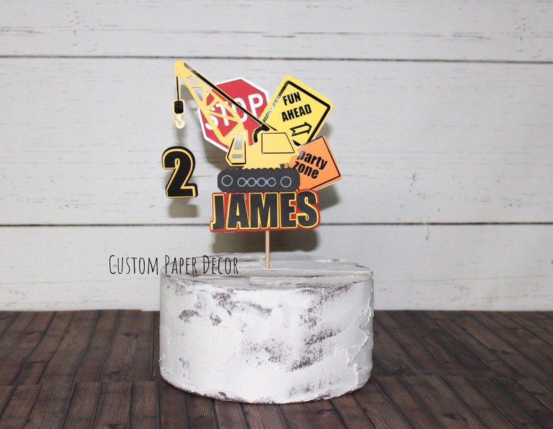 Construction Topper Construction Party Excavator Birthday - Etsy