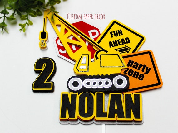 Construction Topper Construction Party Excavator Birthday - Etsy