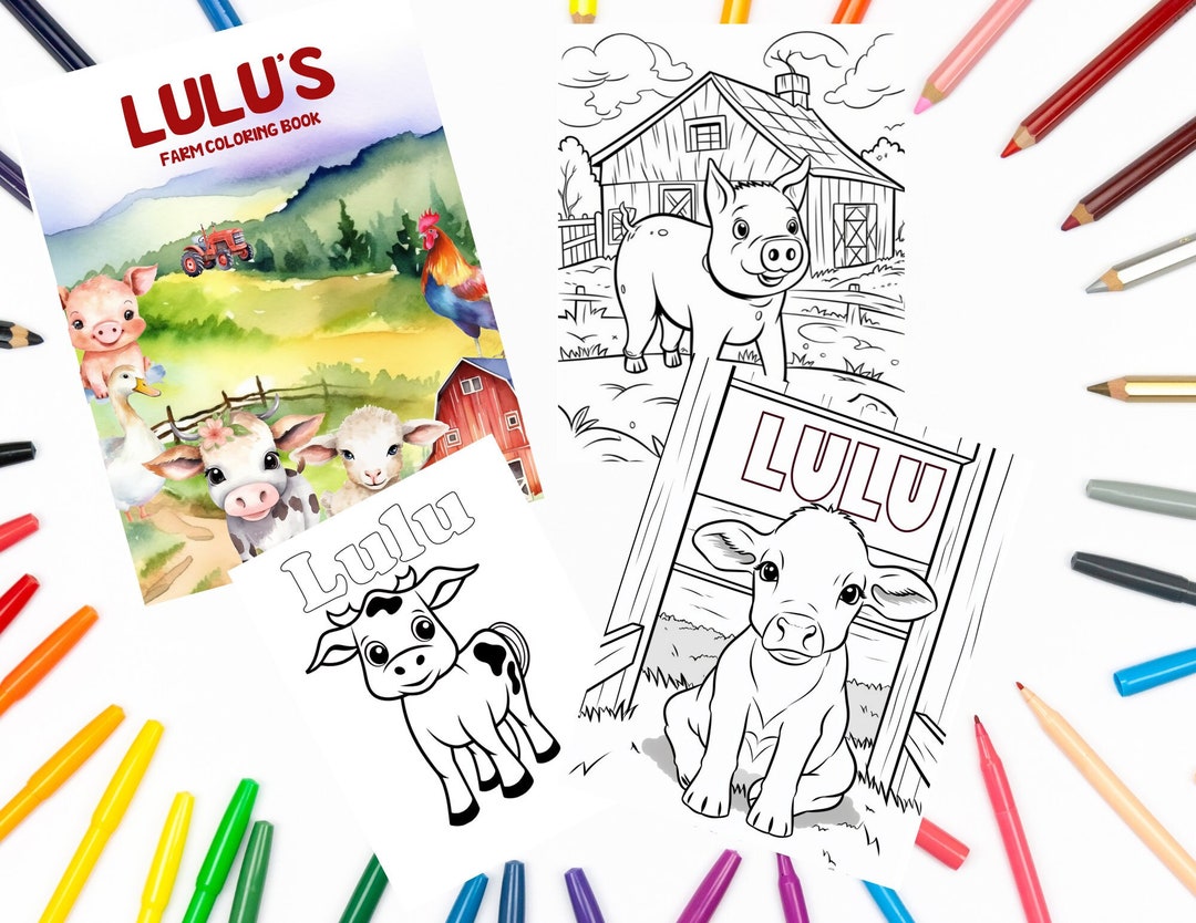 Personalized Farm Animals Coloring Book: Kids Party Favors - Etsy