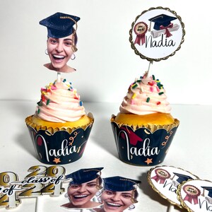 Graduation Cupcake Liners, Graduation 2024 Decorations, Grad 2024 ...
