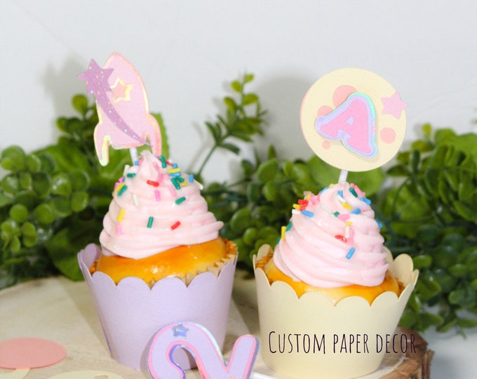 Space Cupcake Toppers, Outer Space Cupcake Toppers, Space Themed ...