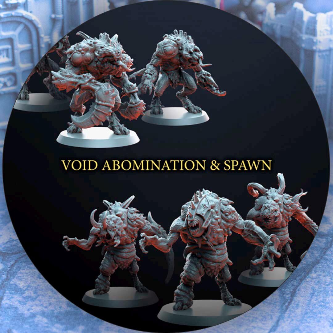 Void Abomination & Spawn Chaos Spawn Proxy Miniatures Sci-fi Grimdark ...
