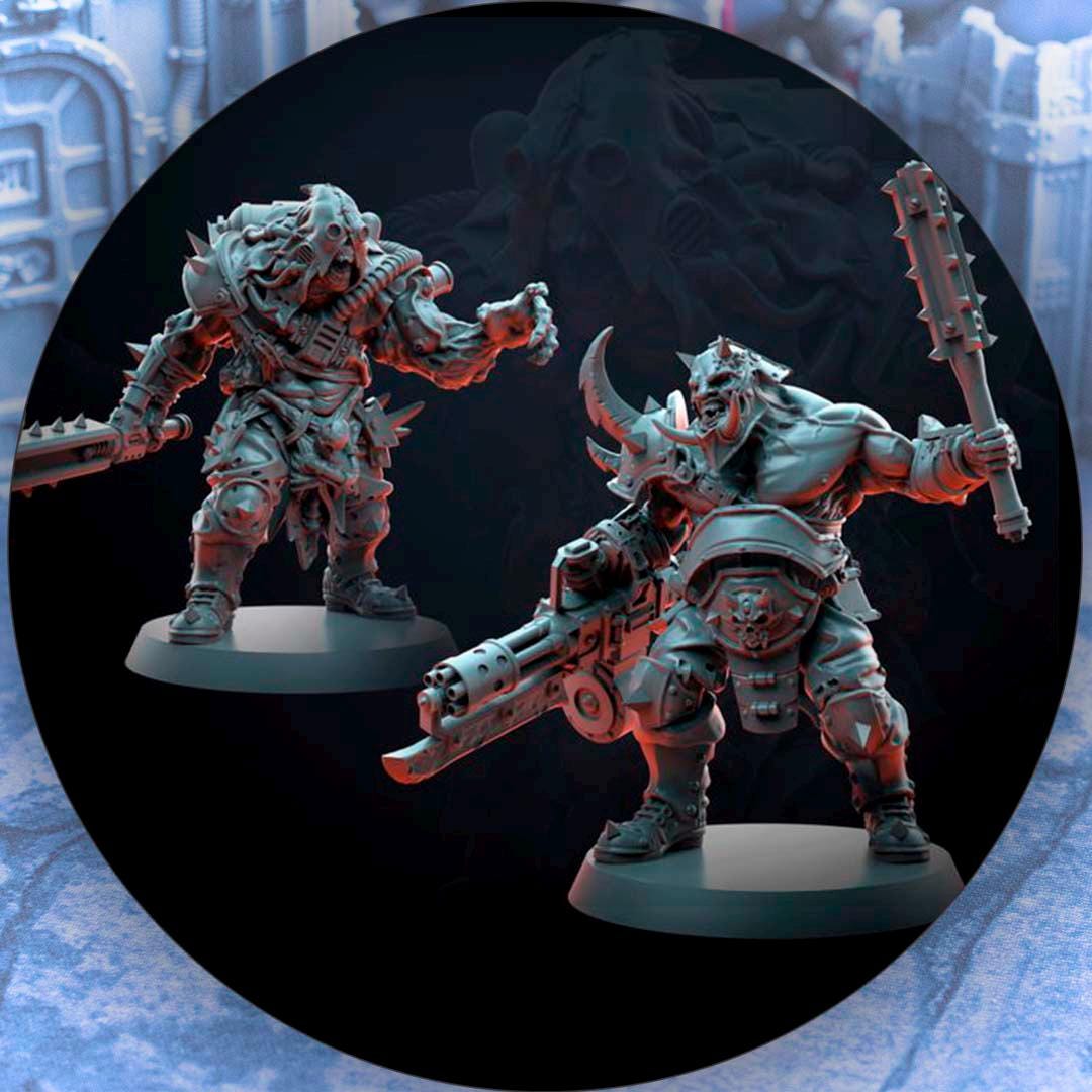 Blood Legion Ogres Proxy Traitor Enforcer Ogryn Miniatures Sci-fi ...