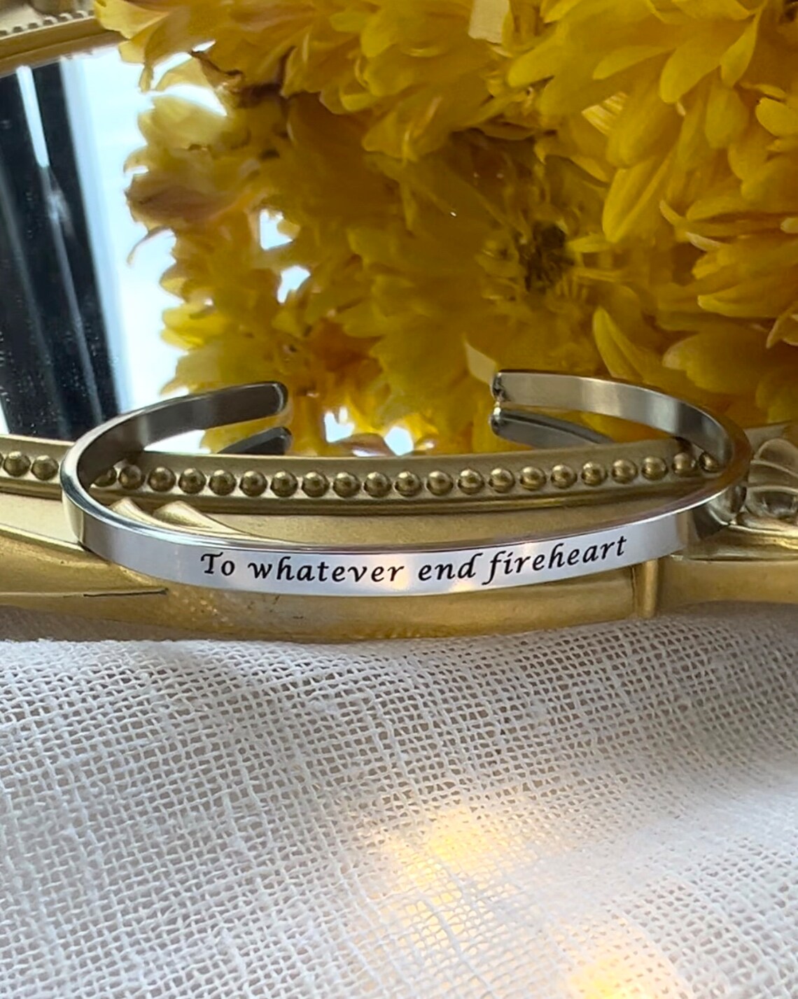Throne of Glass Quote Bangle| to Whatever End | You Do Not Yield | You ...