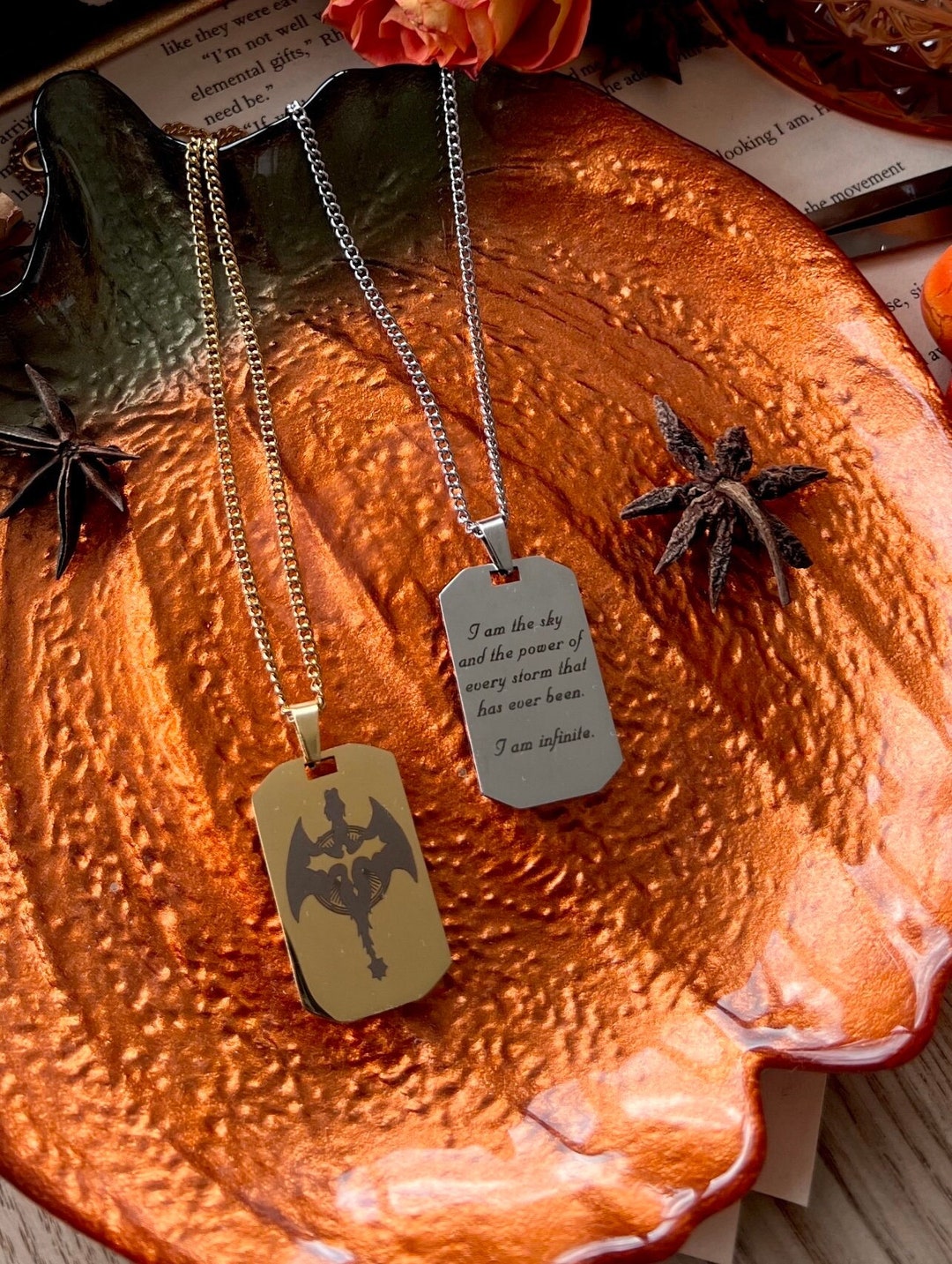 Dragon Back Tattoo Laser Engraved Necklace Officially Licensed Fourth ...