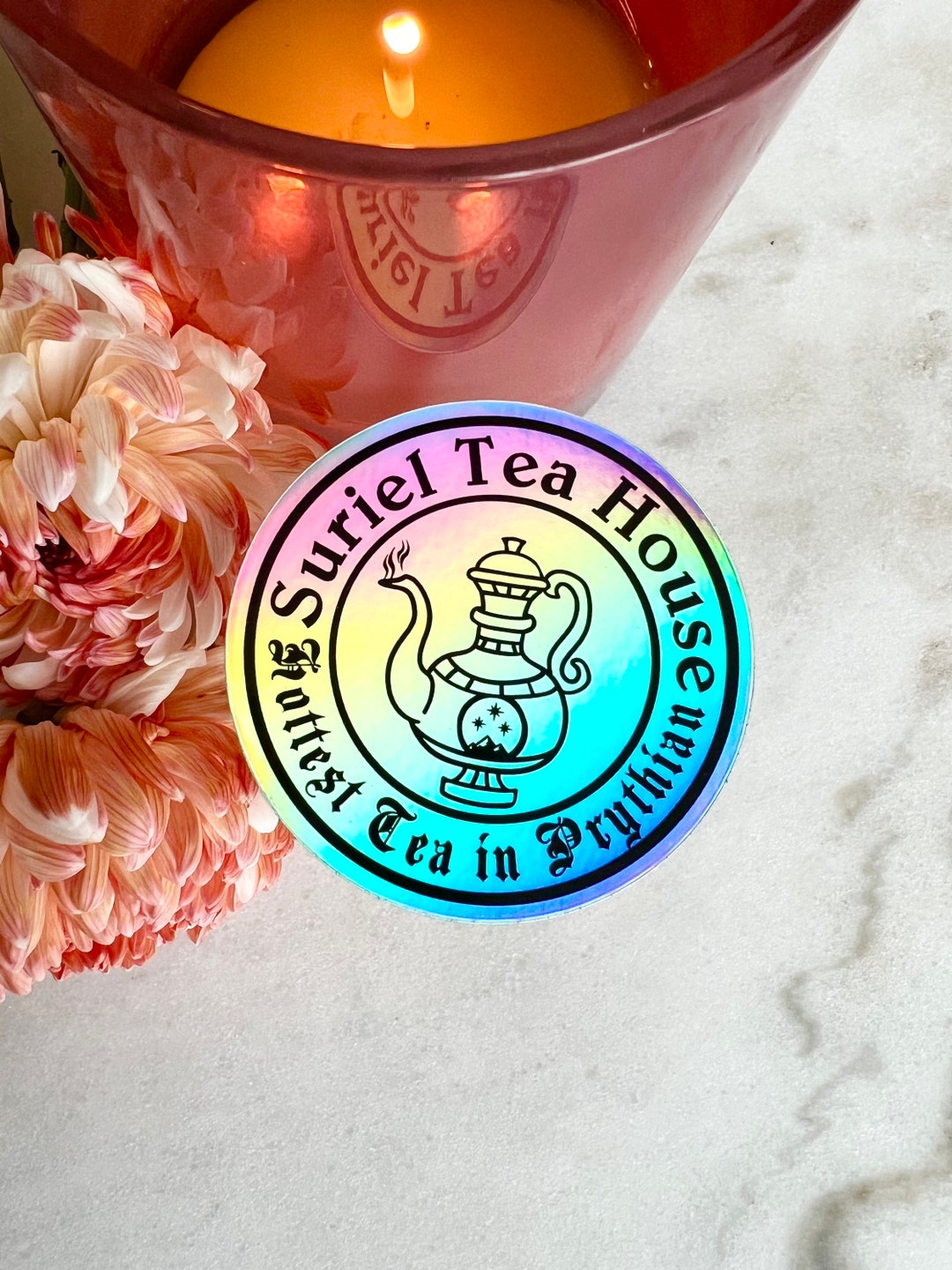 Suriel Tea House Sticker | ACOTAR Inspired Holographic Decal - Etsy