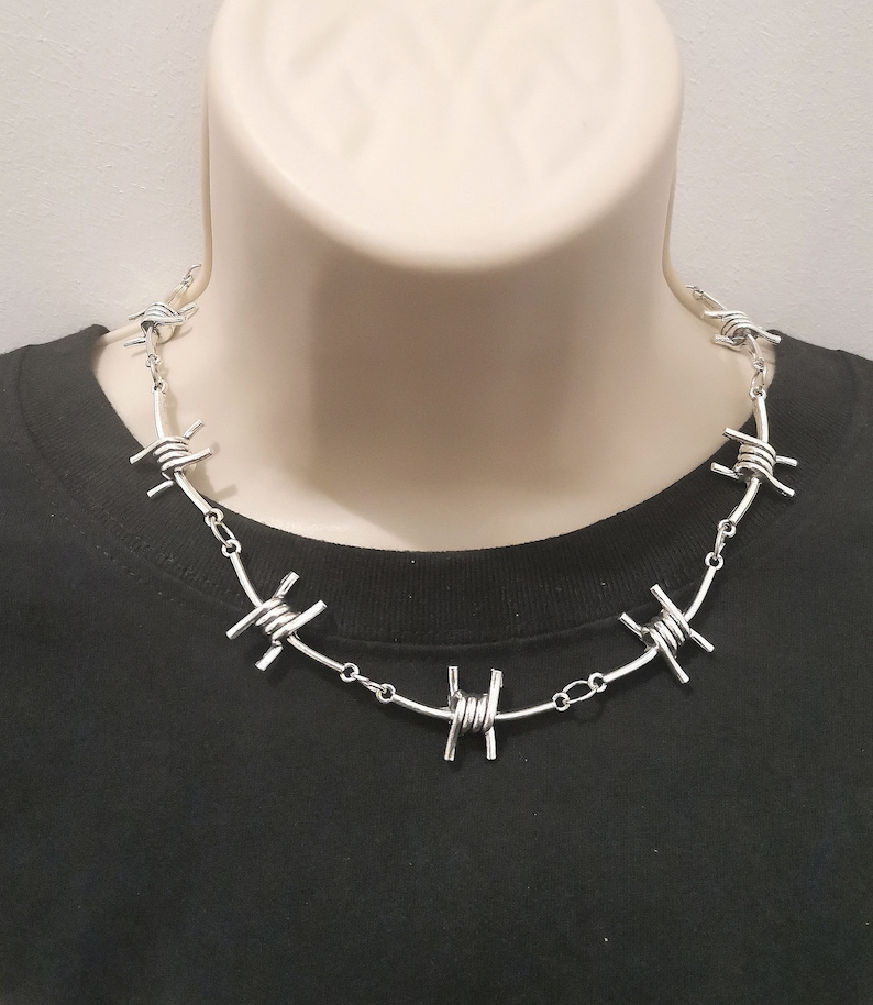 Steel Chunky Chain Barbed Wire Chain Barb Wire Necklace - Etsy