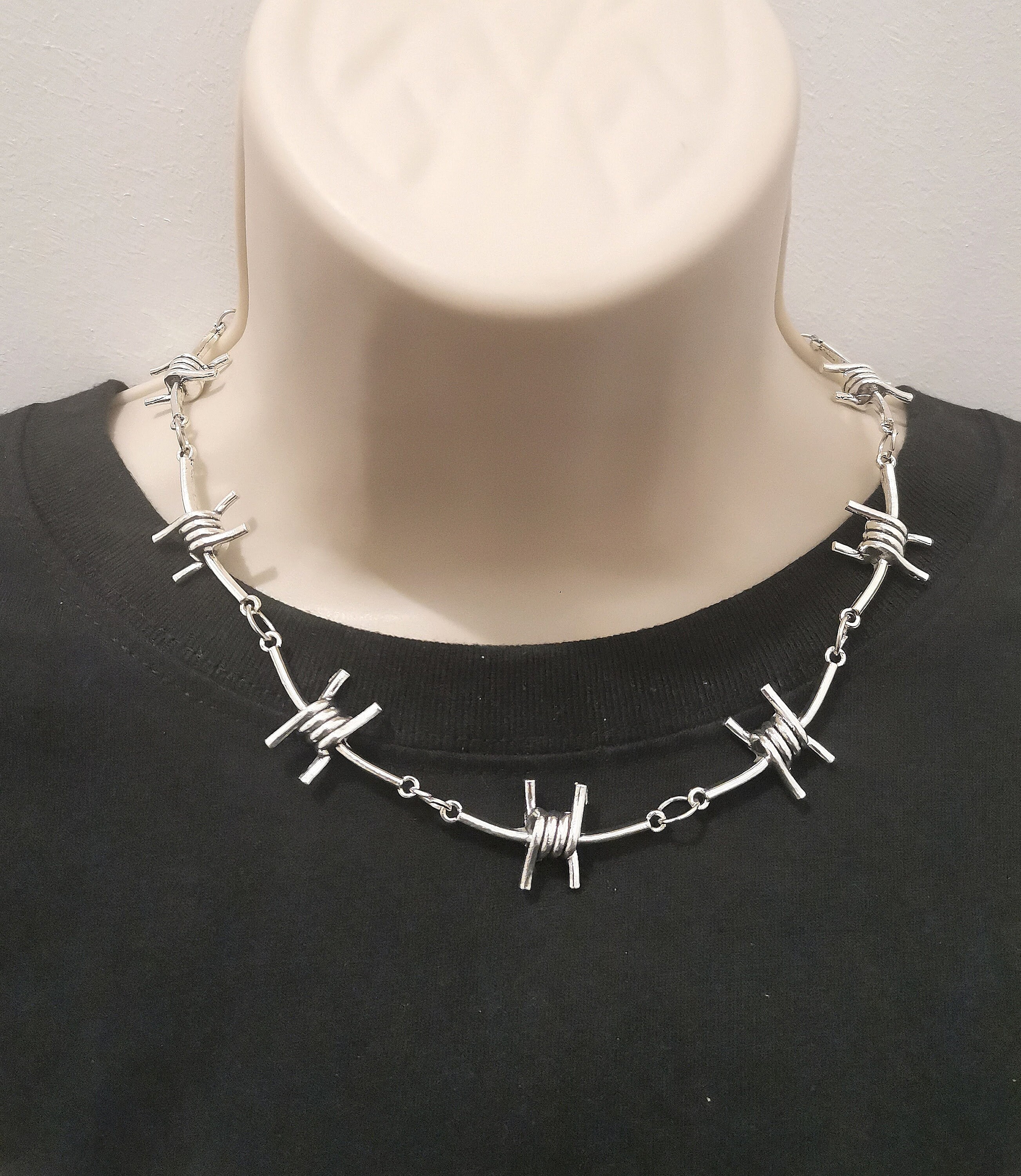 Steel Chunky Chain, Barbed Wire Chain, Barb Wire Necklace, Barb Wire ...