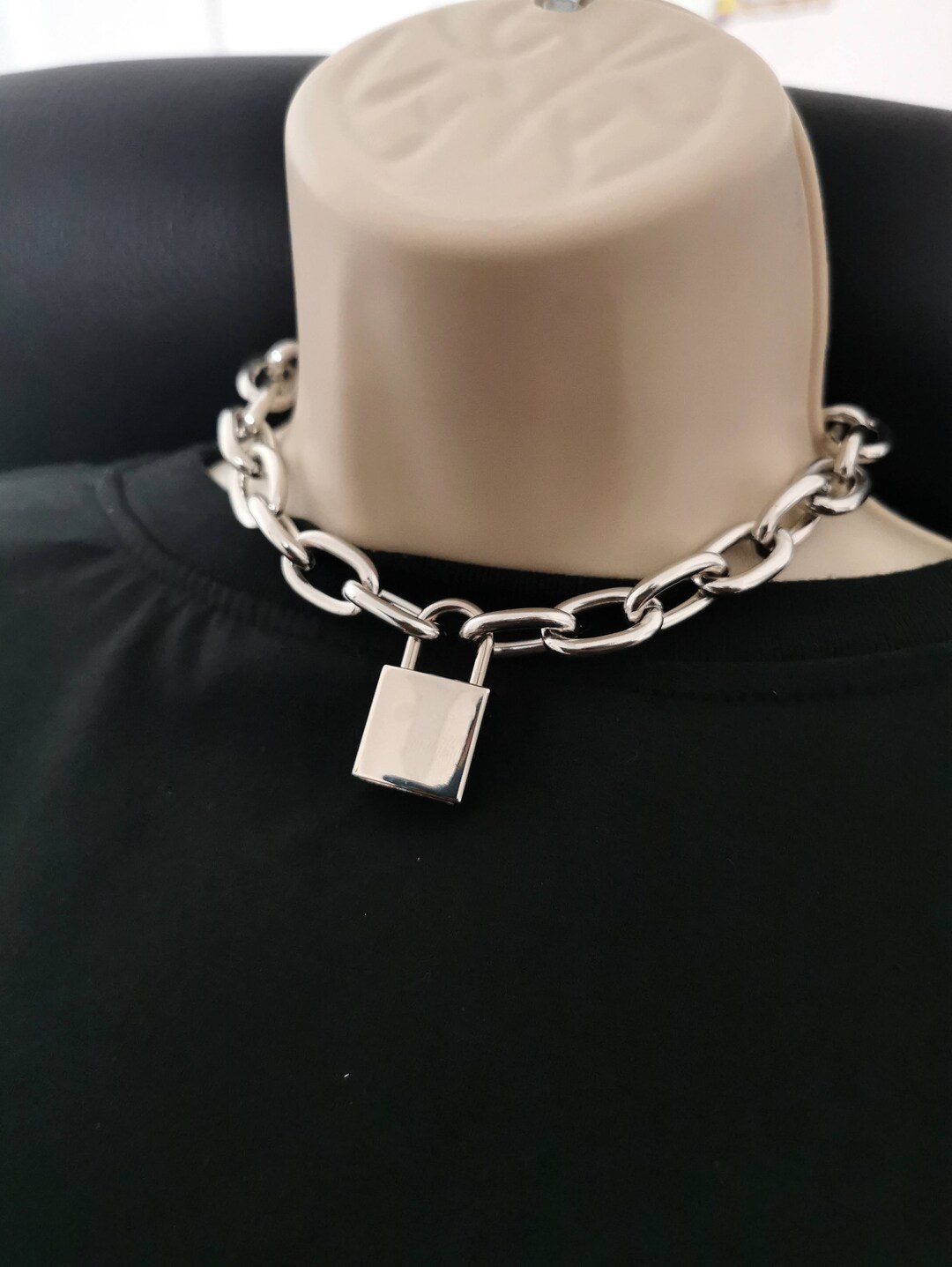 Statement Link Chain Chain Choker Necklace Link Chain - Etsy