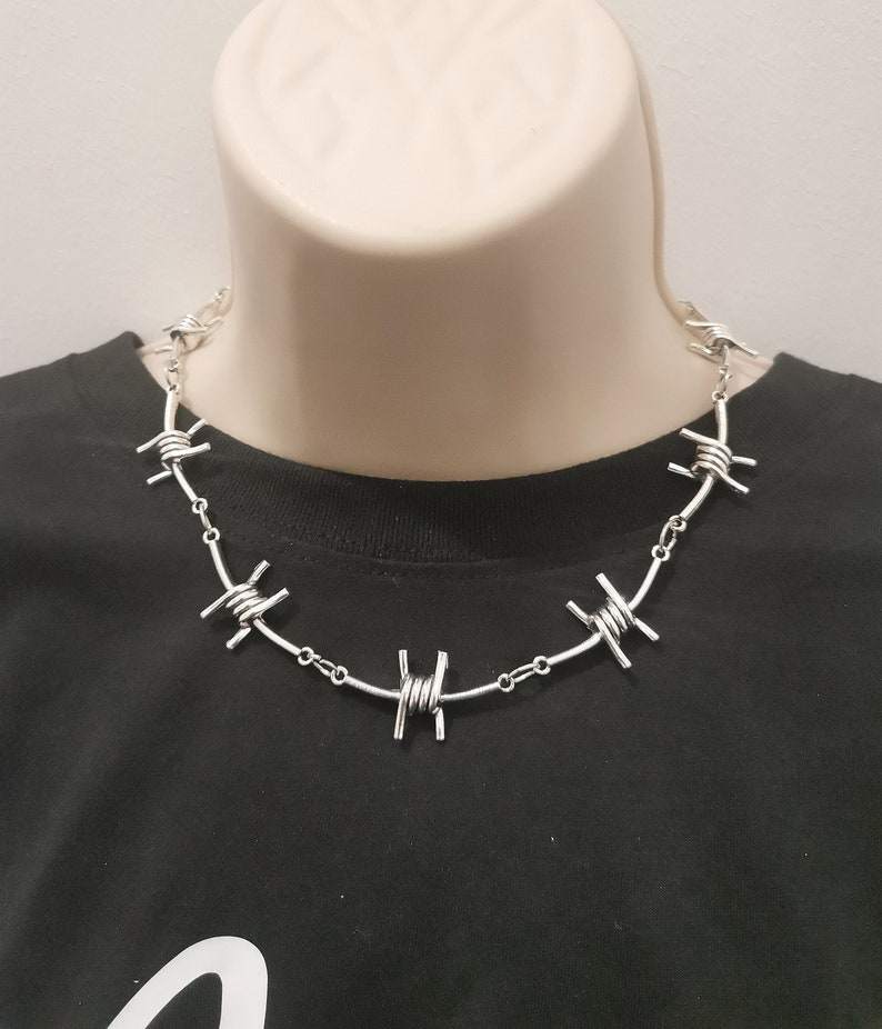 Steel Chunky Chain, Barbed Wire Chain, Barb Wire Necklace, Barb Wire ...