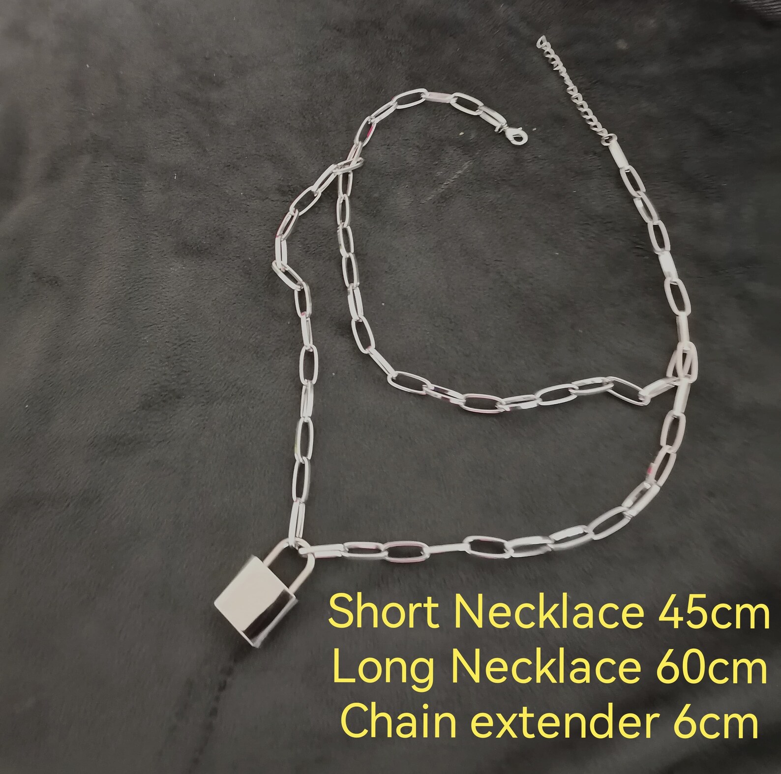 Padlock Chain Necklace, Pad Lock Link Chain, Padlock Link Necklace ...