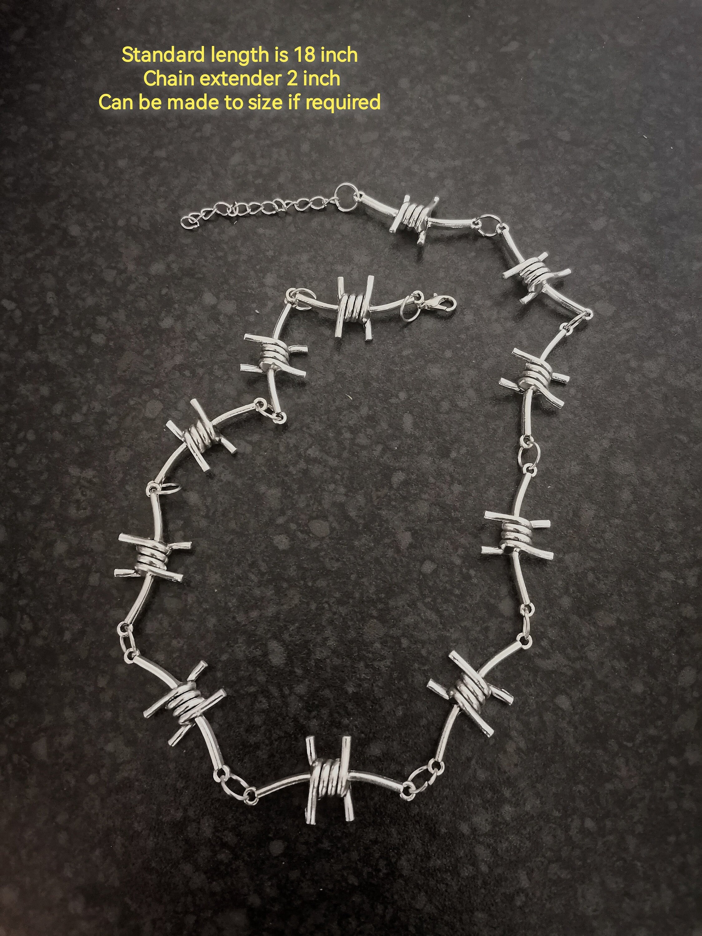 Steel Chunky Chain, Barbed Wire Chain, Barb Wire Necklace, Barb Wire ...