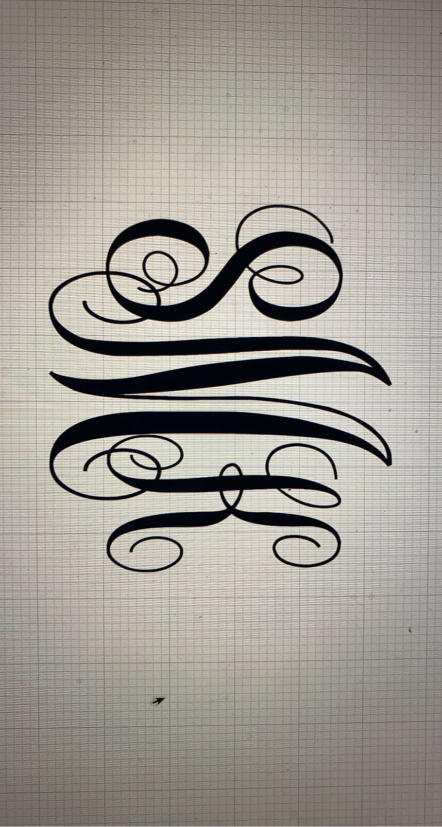Cursive Monogram Decal - Etsy