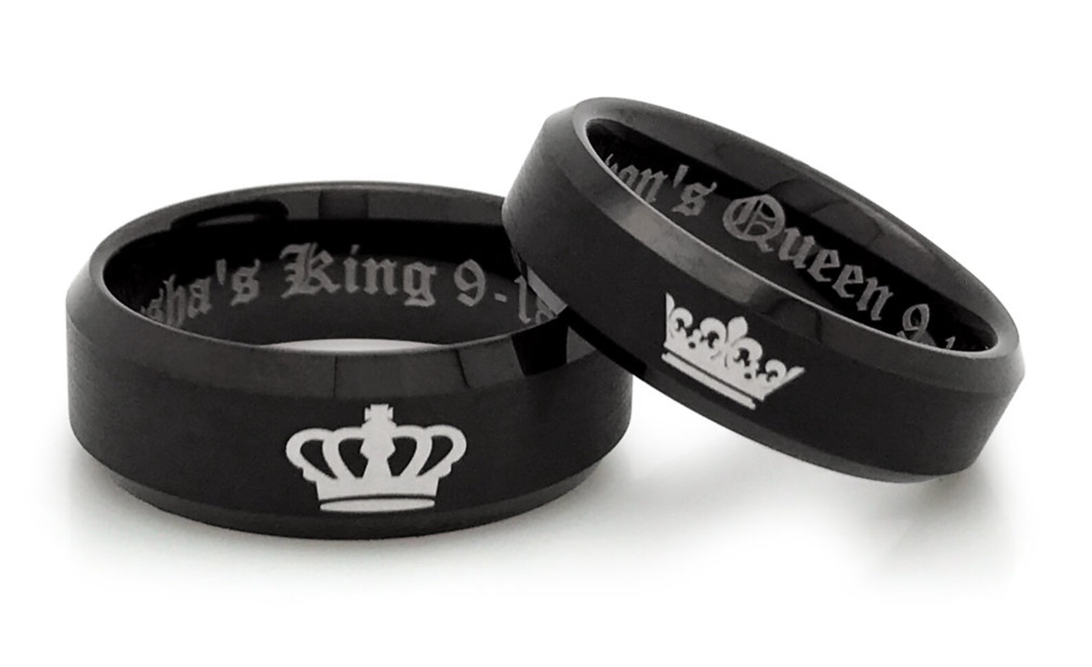 Titanium Rings King and Queen Rings Personalized His & Hers - Etsy