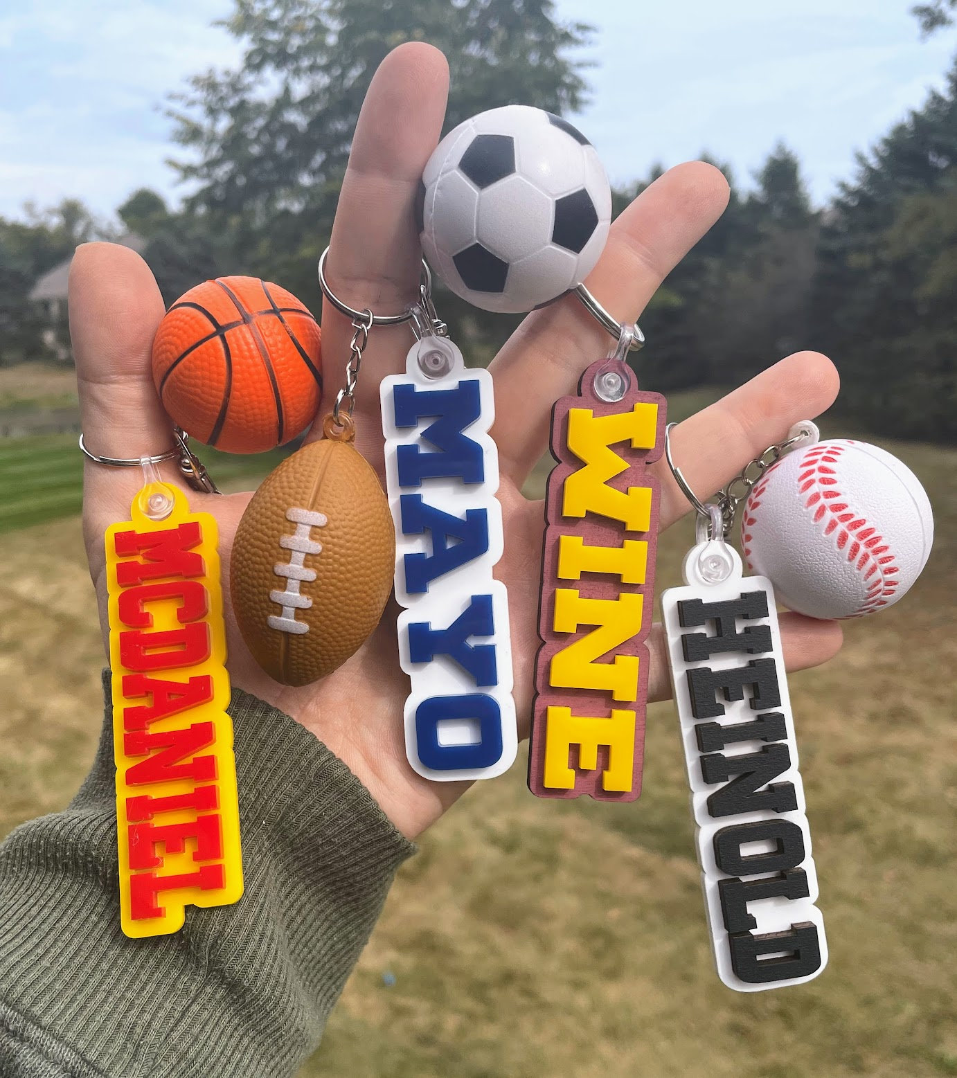 Personalized Name Color Sport Keychain Team Colors Soccer, Basketball ...