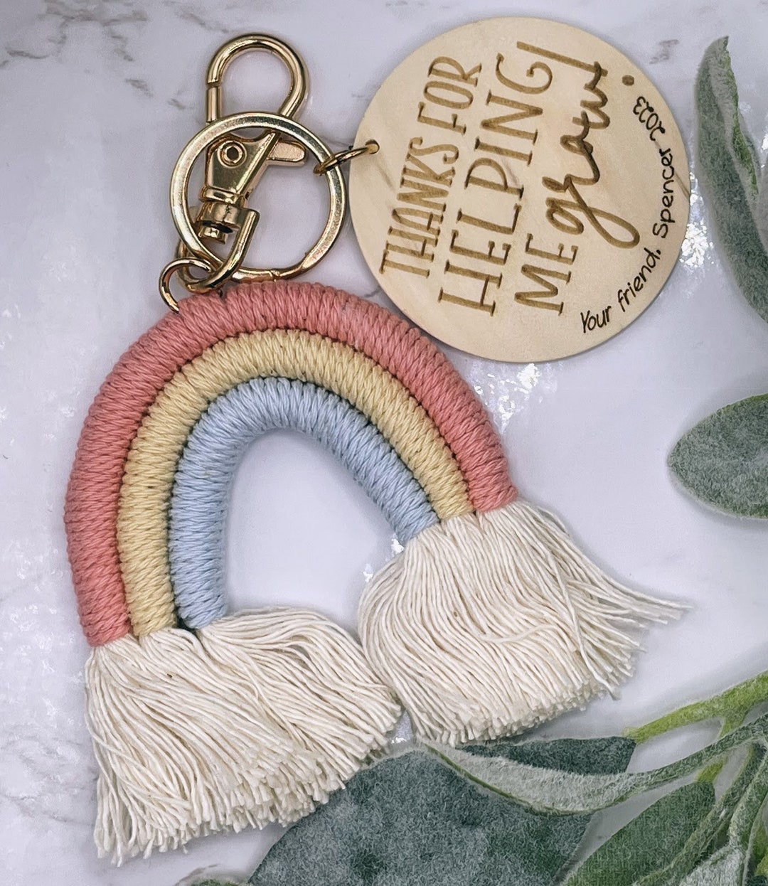 Rainbow Keychain | Boho | Teacher Gift | Appreciation | Personalized ...