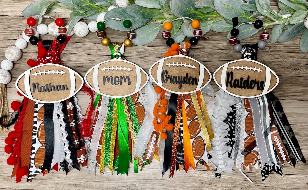 Football Bogg Bag Tassel and Charm Bookbag Tag Diaper Bag - Etsy