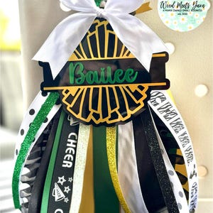 Personalized Cheer Pompom Tassel Tag With Bow, Cheerleader Sport Duffel ...