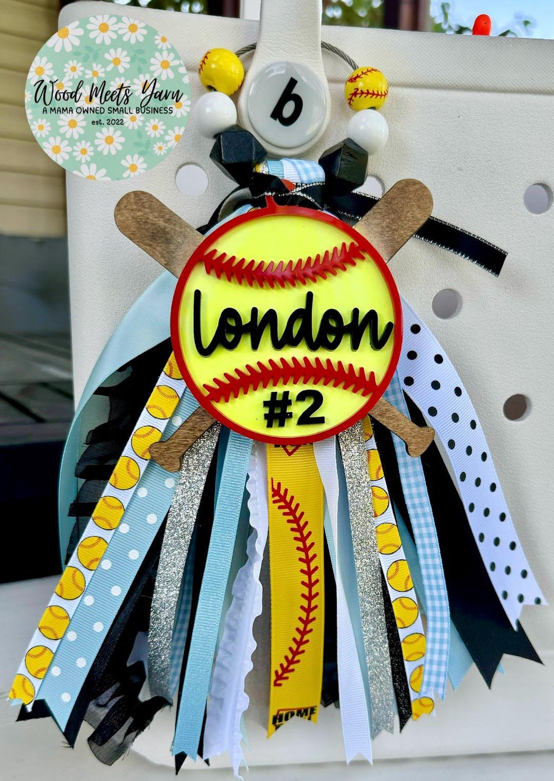 Personalized Custom Softball Bag Tag, Bogg Bag, Sports Bag Charm ...