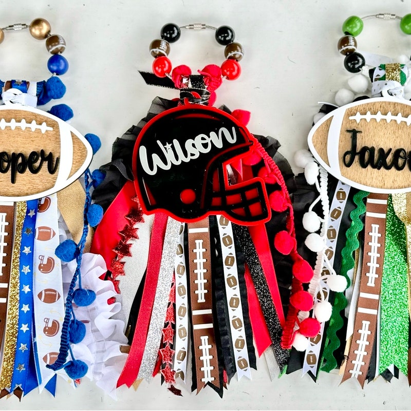 Football Tag and Tassel - Etsy