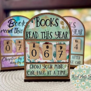 Books Read This Year, Book Counter, Personalized Gift for Book Lovers ...
