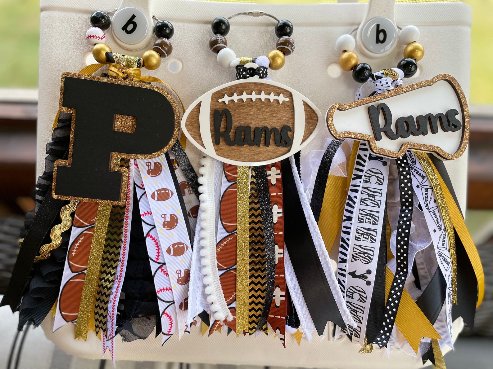 Cheer Bogg Bag Tag, Cheerleader Tassel Charm Sport Duffle Bag, Gym Bag ...