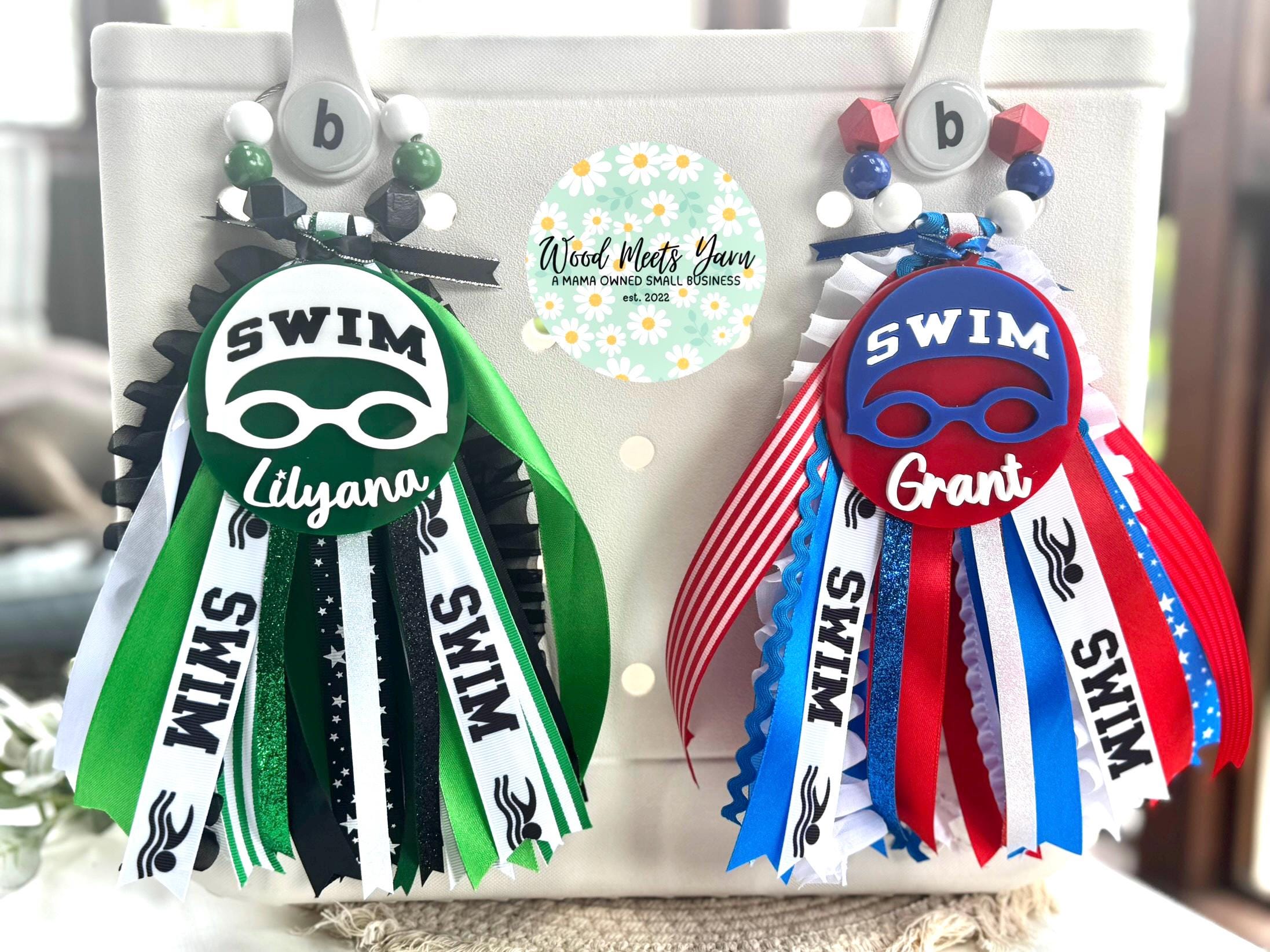 Swim Tassel Charm - Personalized Swimmer Bag Tag, Pool Bag Accessory ...