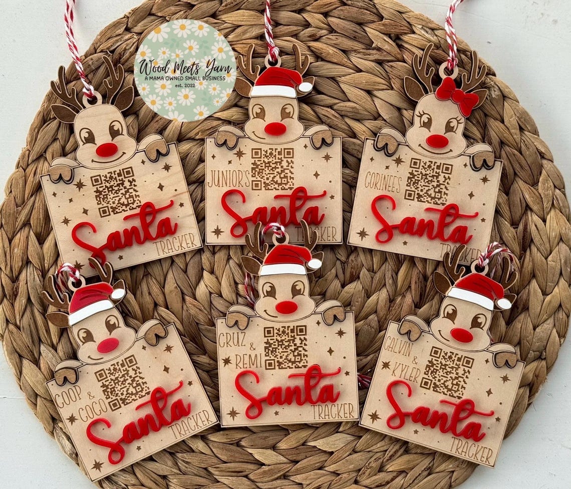 Interactive Santa QR Tracker, Santa Tracker Ornament, Santa QR Code, QR ...