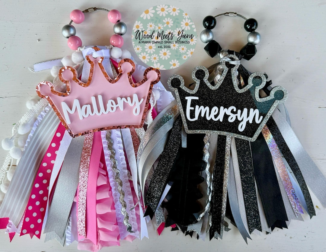 Custom Princess Crown Bogg Bag Tassel Charm, Bookbag Tag, Duffle Tag ...