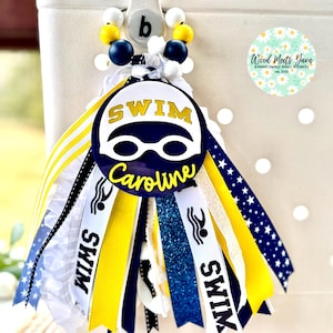 Swim Tassel Charm - Personalized Swimmer Bag Tag, Pool Bag Accessory ...
