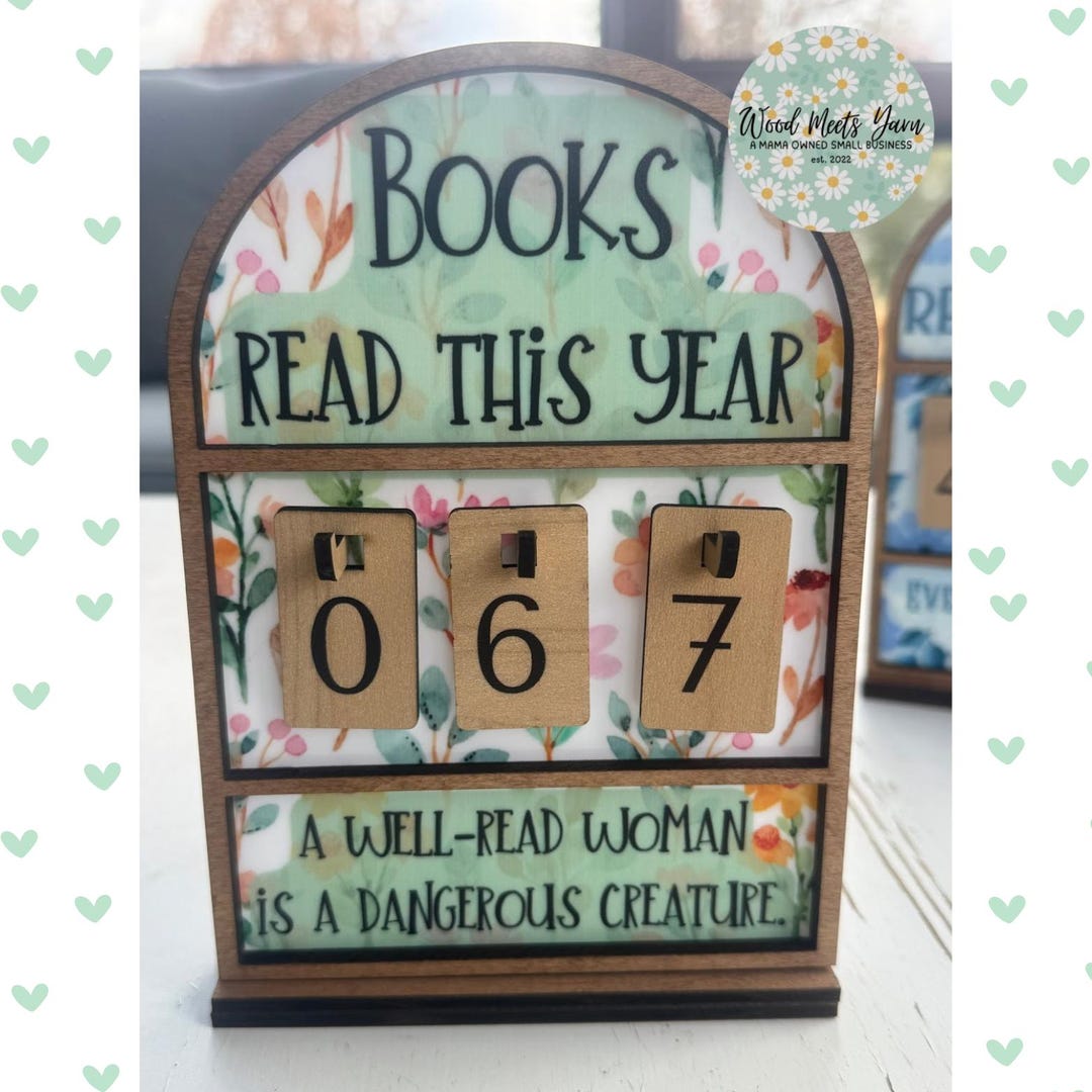 Books Read This Year, Book Counter, Personalized Gift for Book Lovers ...